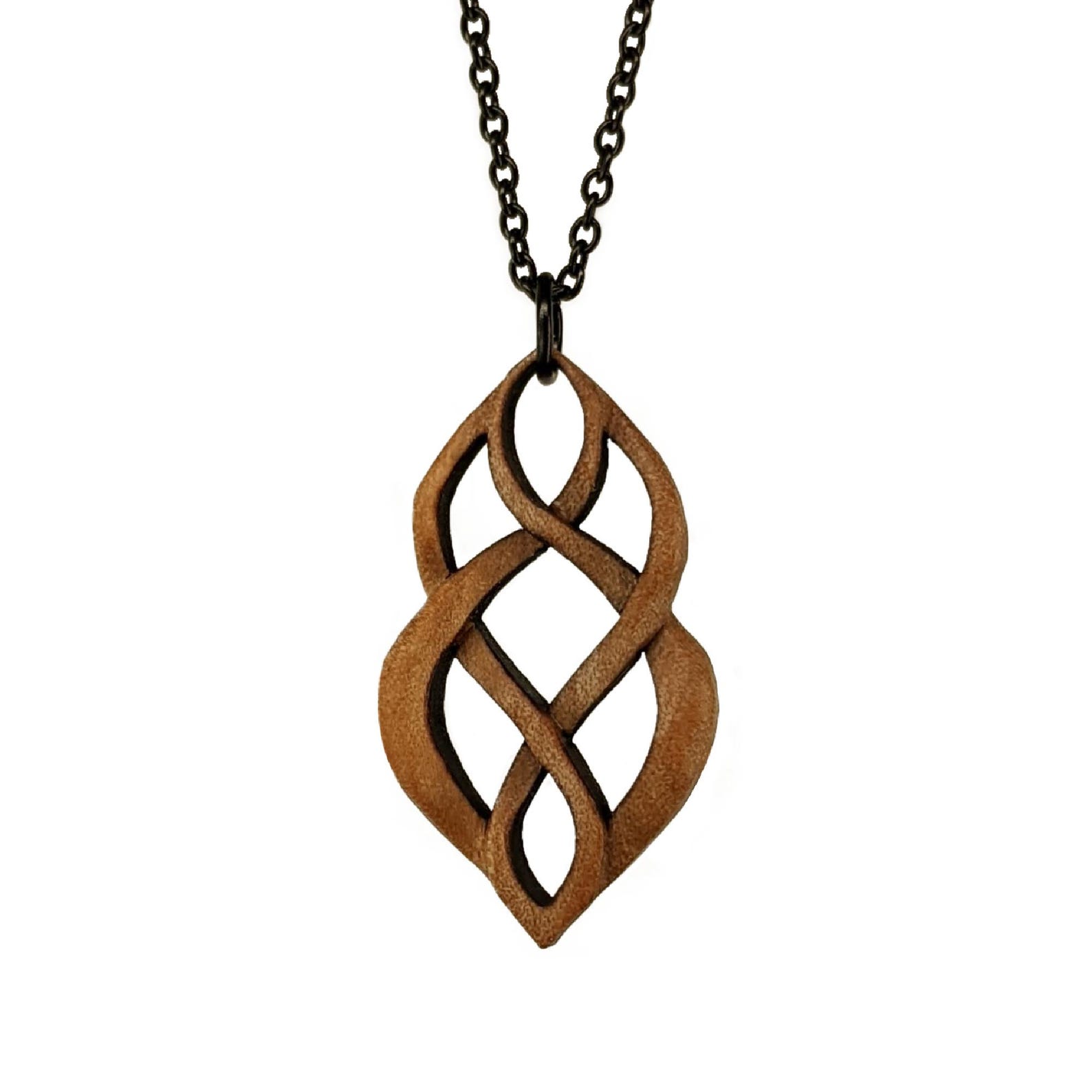 Eternal Love Wood Carved Necklace Pendant - Etsy