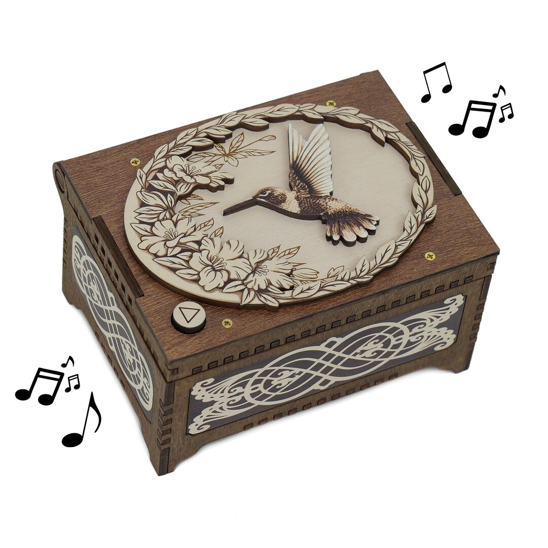 Hummingbird Custom MP3 Music Box, Choose Your Song, Your Photo Inside ...