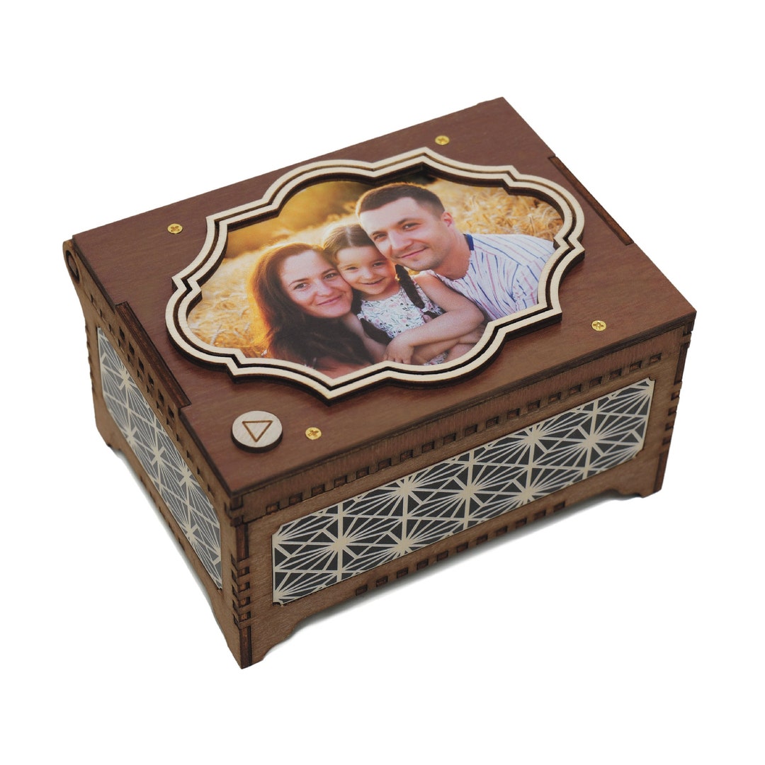 Custom Text or Photo Music Box, Your Photo Inside, Choose Any Song - Etsy