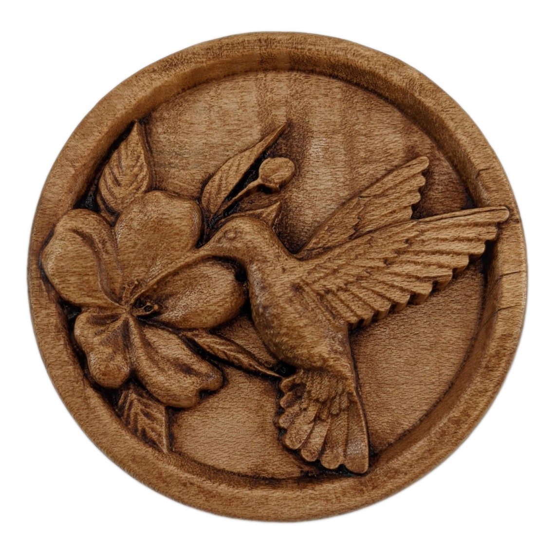 Hummingbird Carved Wood Round Keepsake Box - Etsy