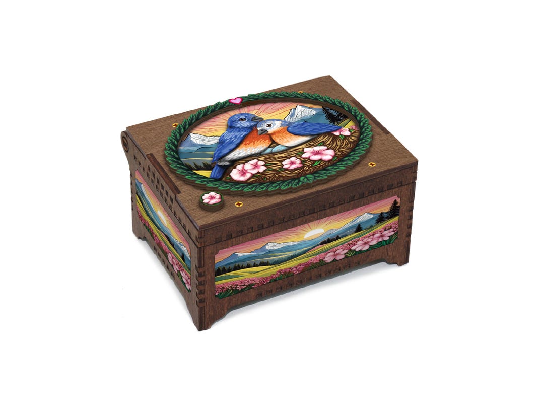Lovebirds Custom MP3 Music Box, Plays Any Song, Photo Image Print ...