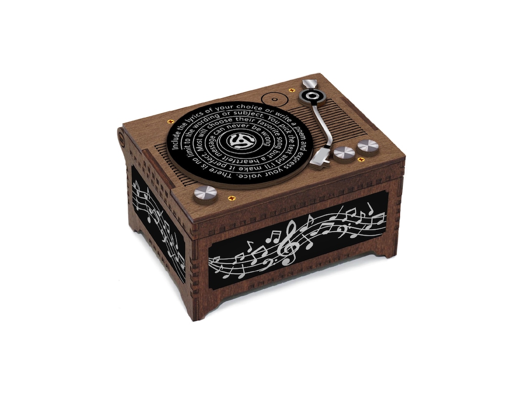 Record Player MP3 Music Box, Custom Song & Lyrics, Your Photo Inside - Etsy