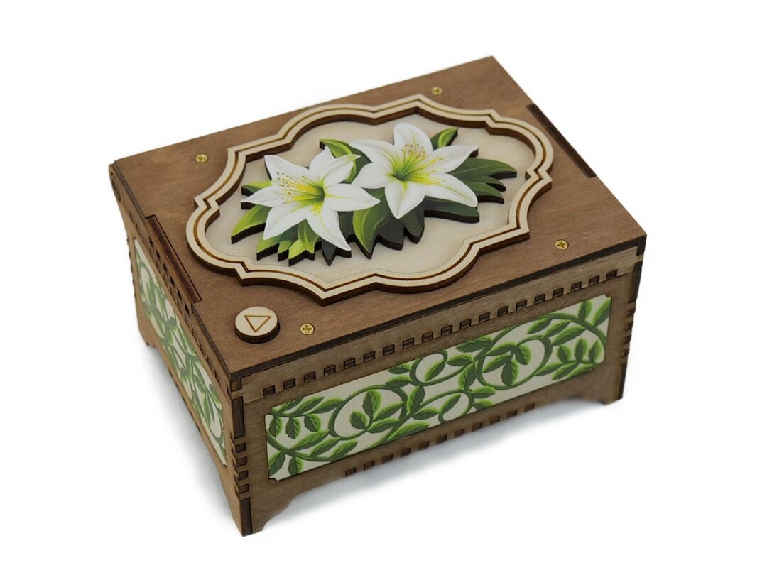 Lily Flower Custom Song Music Box, Your Photo Inside, Mother's Day Gift ...