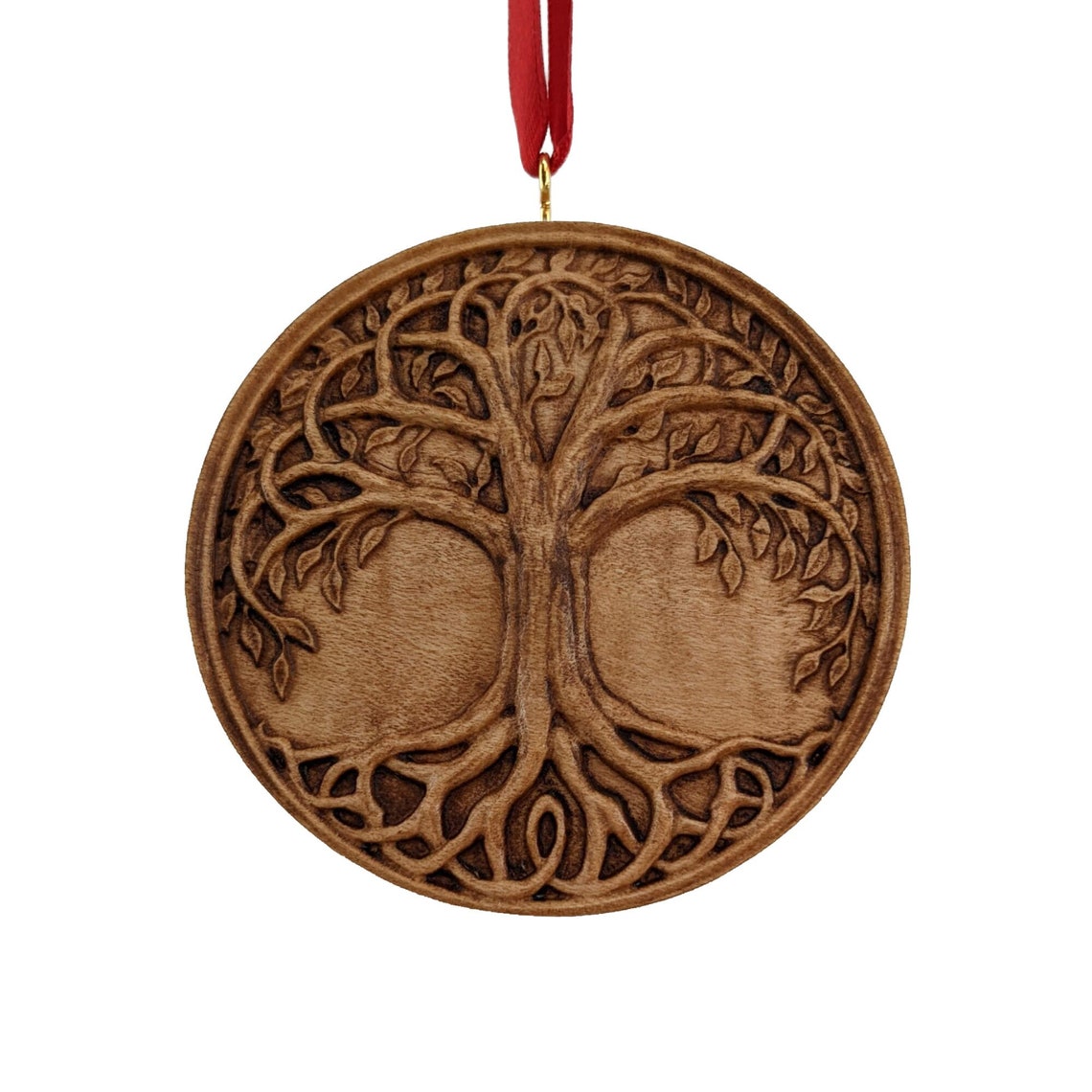 Tree of Life Carved Wood Christmas Ornament Personalized - Etsy