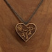 Heart and Rose Wood Engraved Pendant Necklace - Etsy