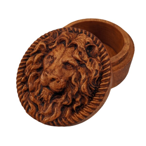Lion Carved Wood Box - Etsy