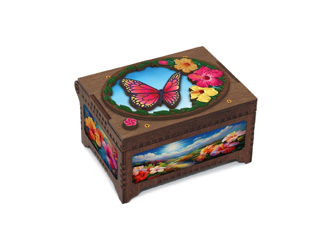 Custom Butterfly Music Box: Personalized Photo, Song (MP3) - Etsy