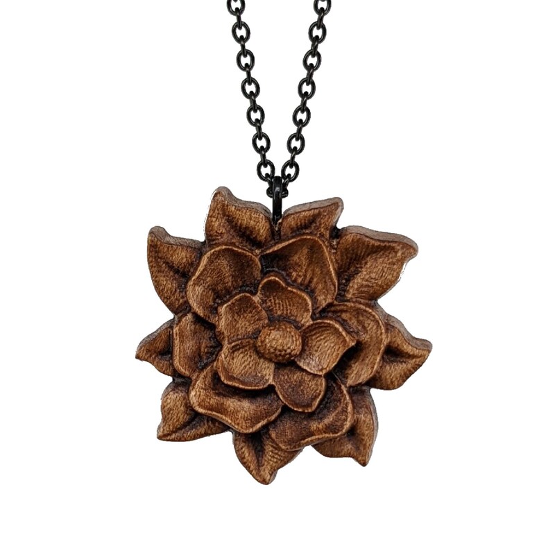 Wood Carved Necklace - Etsy