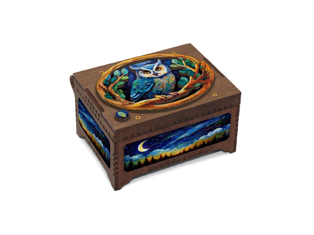 Owl MP3 Music Box, Custom Image Print Inside, Plays Any Song - Etsy