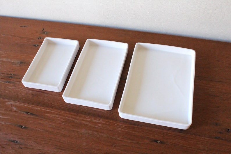 Ceramic Rectangle Trays Handmade Three Piece Nesting Set - Etsy