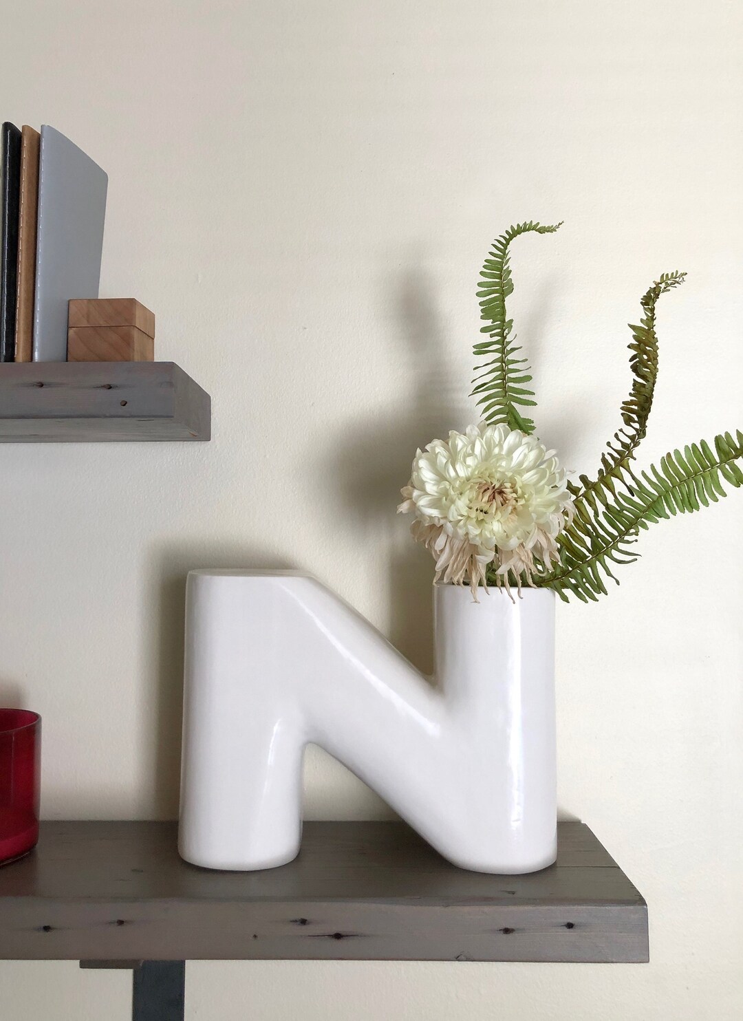 N Shape Ceramic Vase: Personalized Handmade Home Decor - Etsy