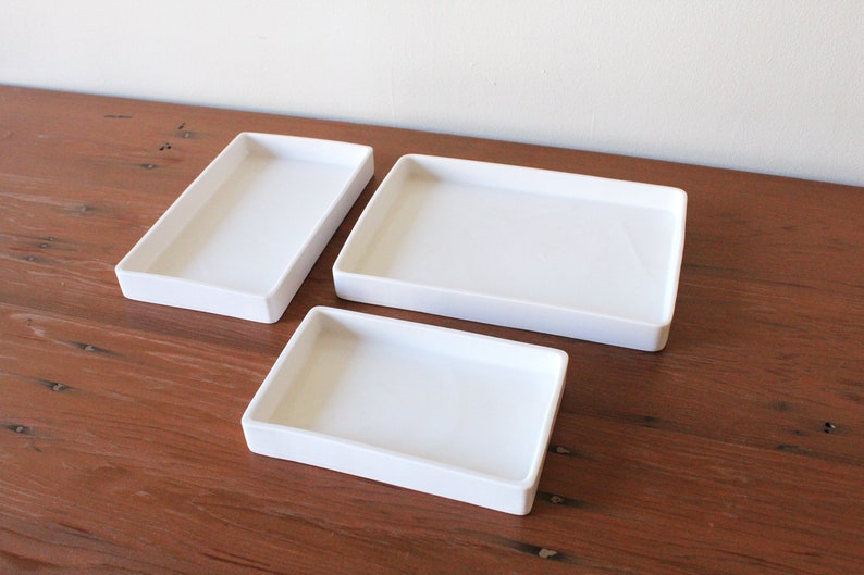 Ceramic Rectangle Trays Handmade Three Piece Nesting Set - Etsy