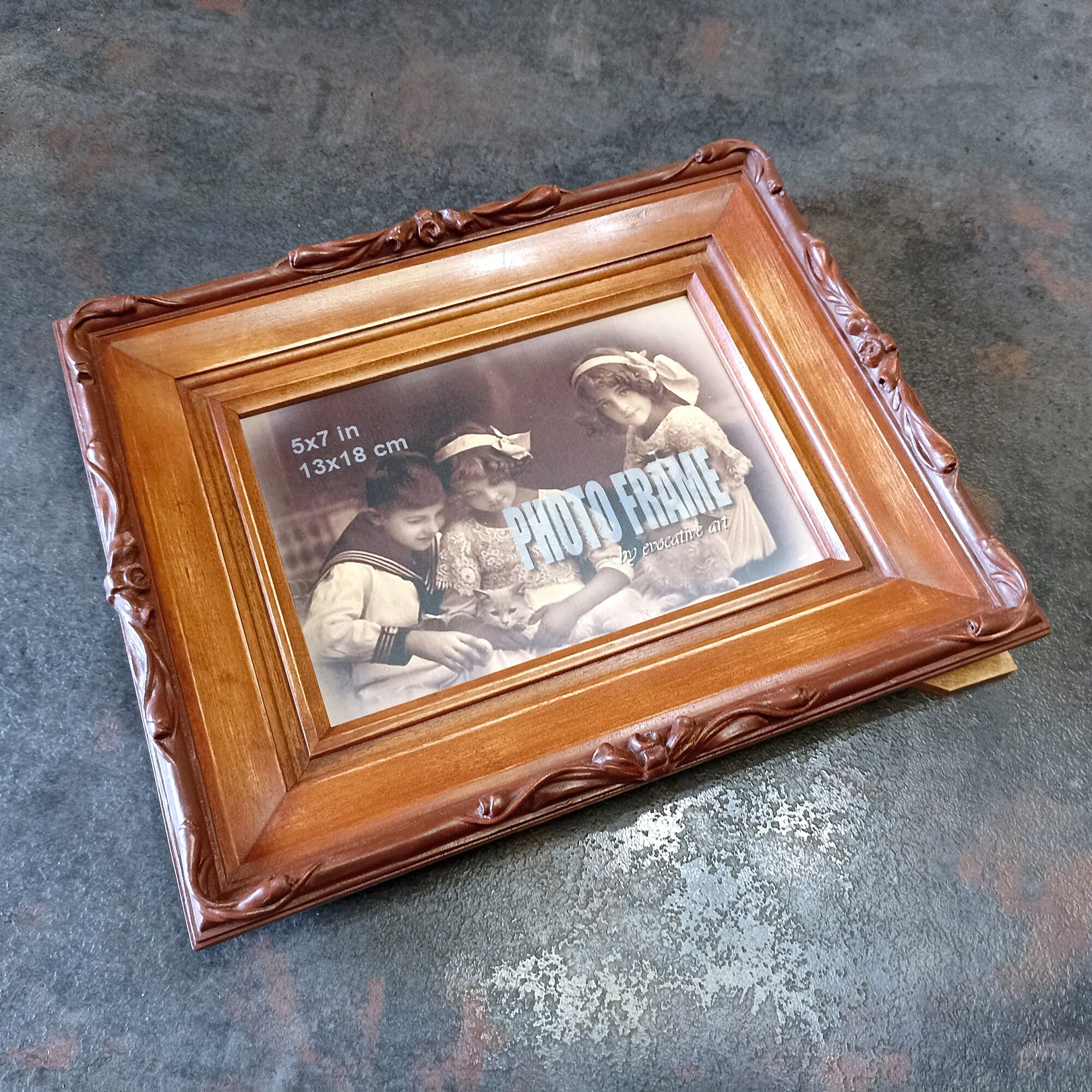 Brown Vintage Picture Frame 5x7. Ornate Photo Frame 13x18 Cm. - Etsy