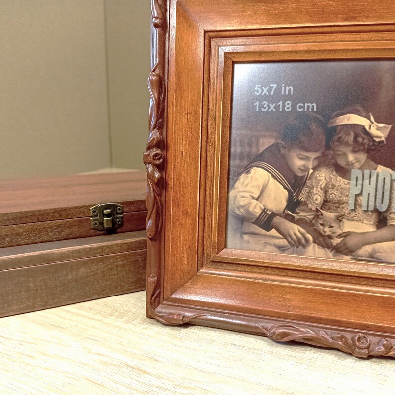 Brown Vintage Picture Frame 5x7. Ornate Photo Frame 13x18 Cm. - Etsy