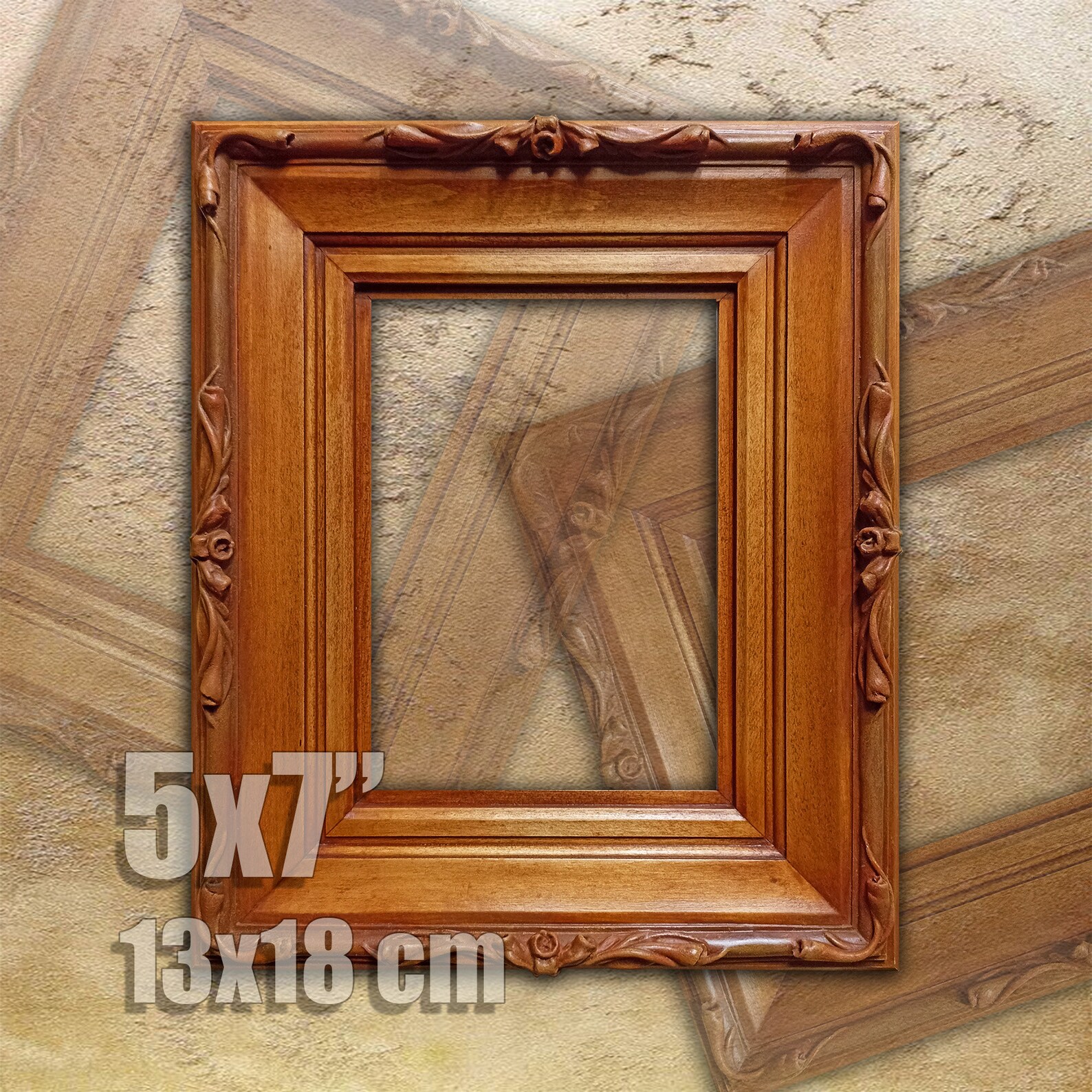 Brown Vintage Picture Frame 5x7. Ornate Photo Frame 13x18 Cm. - Etsy