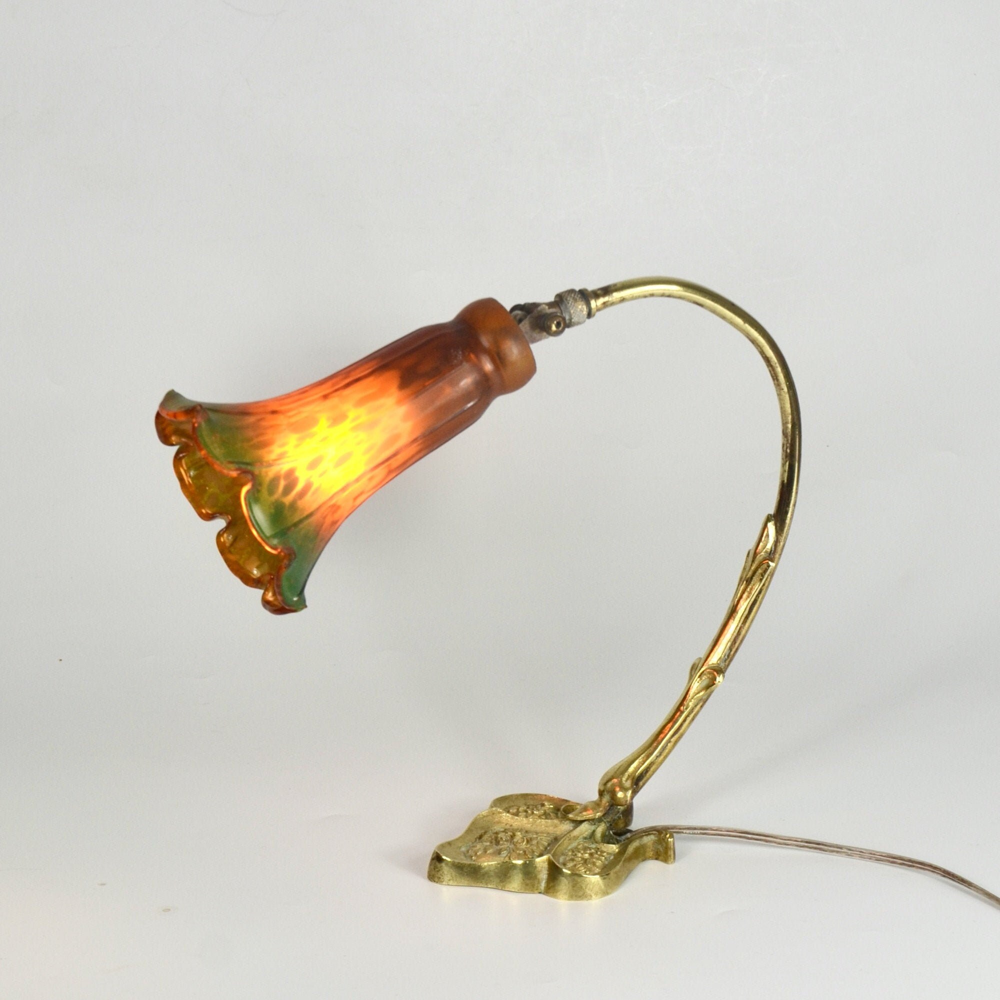 Vintage Art Nouveau Bronze Lamp Swan Neck Lamp Antique | Etsy