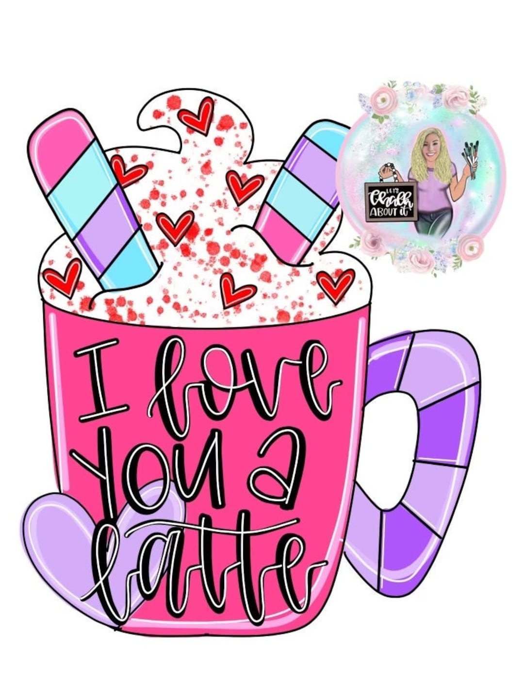 TEMPLATE: Door Hanger Template, Valentine’s Day Template, I Love You a ...