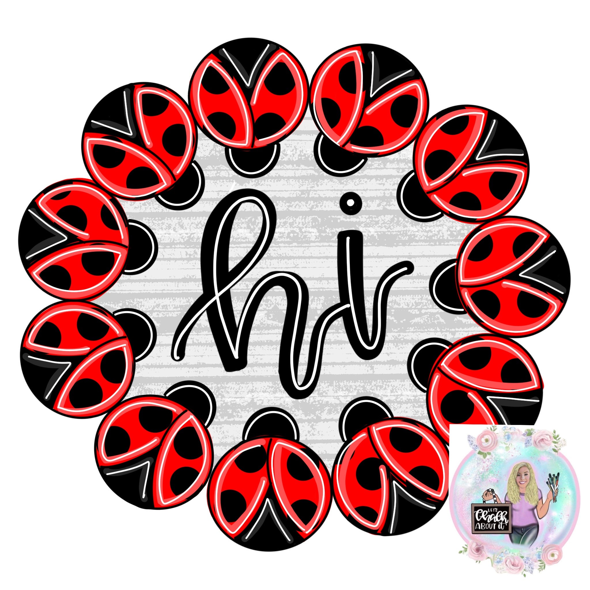 TEMPLATE: Spring Door Hanger Template, Ladybug Door Hanger Template ...