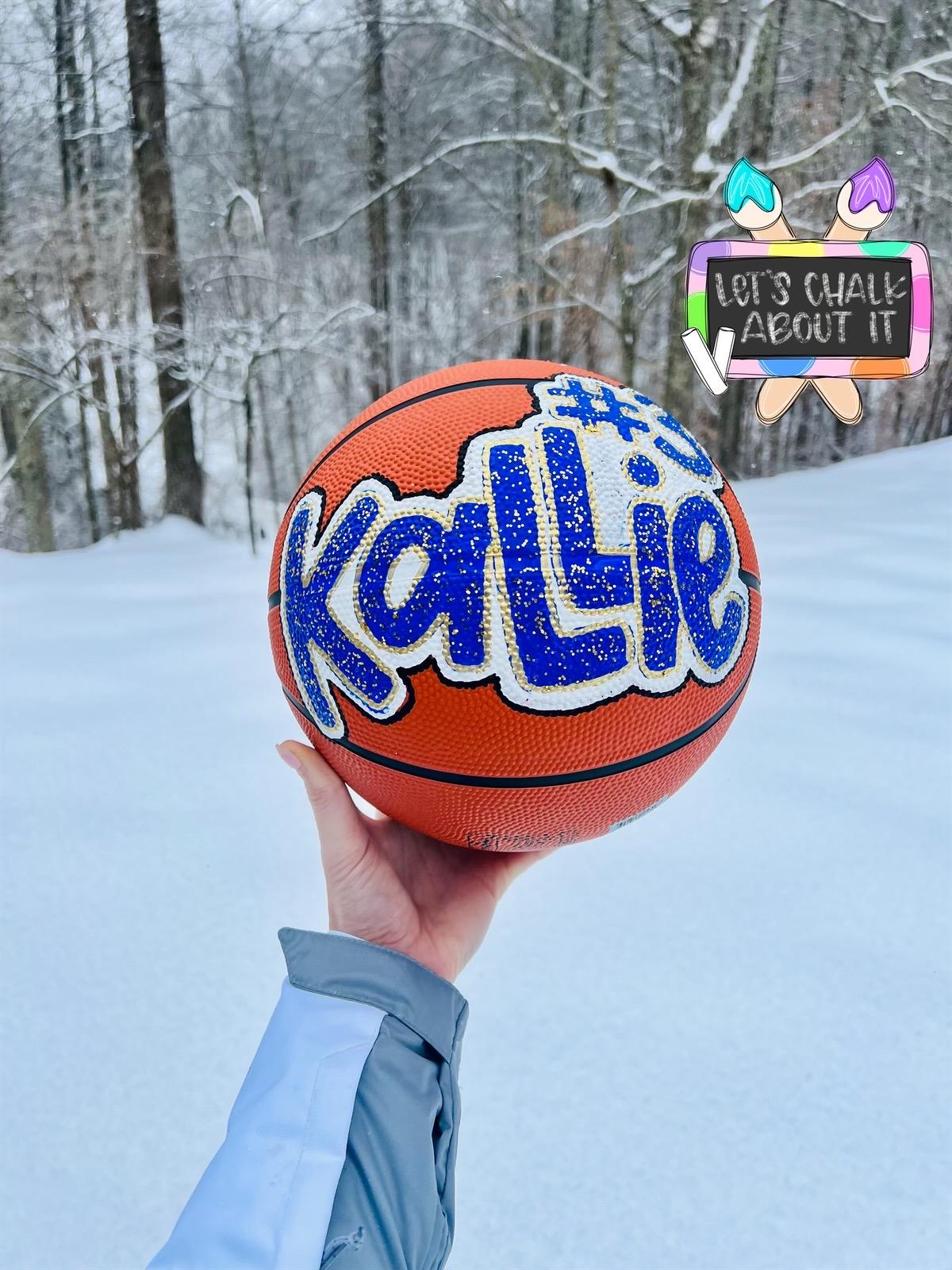 Painted Basketall - Hand Painted, Senior Night Basketball, Basketball ...