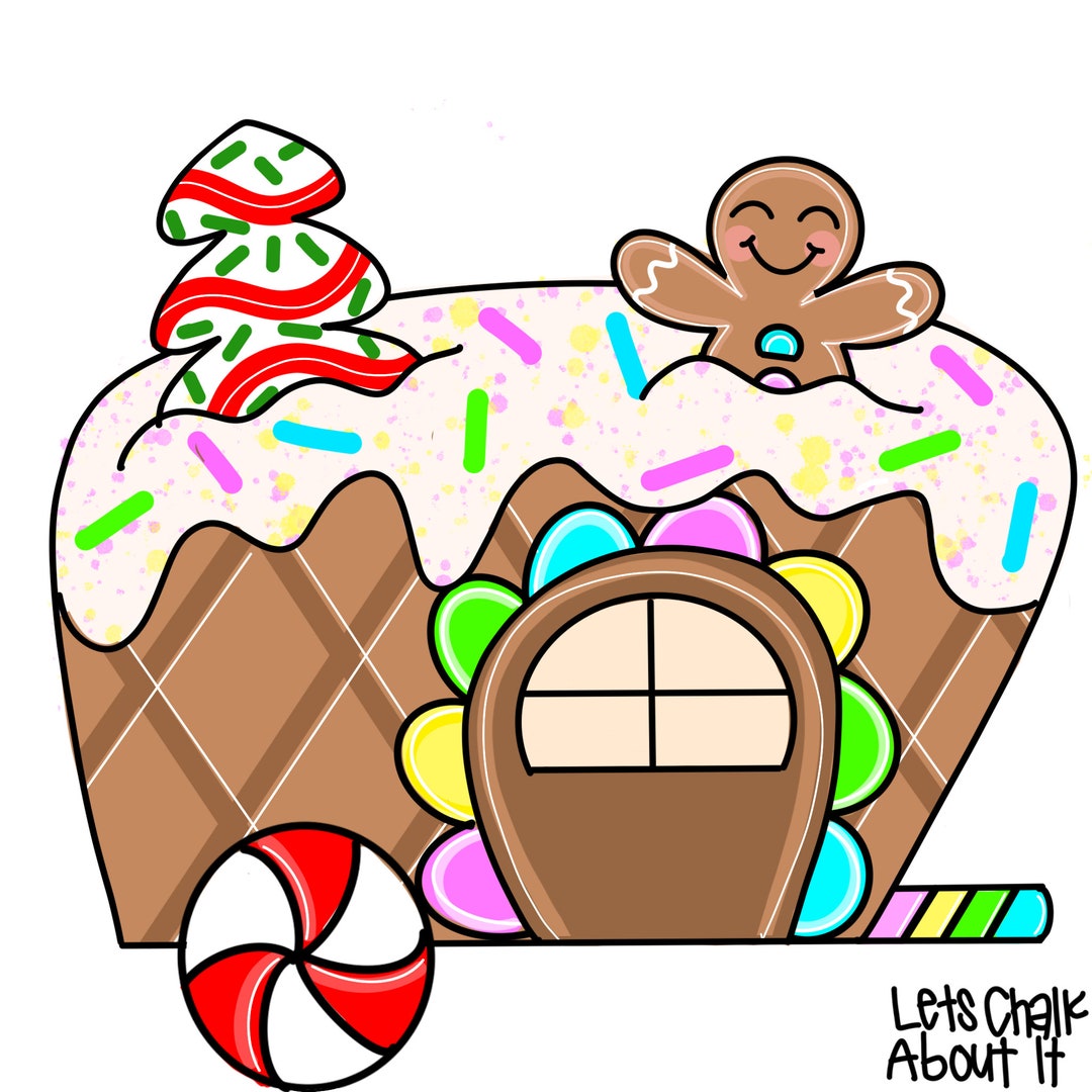 TEMPLATE: Gingerbread Camper, Christmas Door Hanger Template, Merry ...