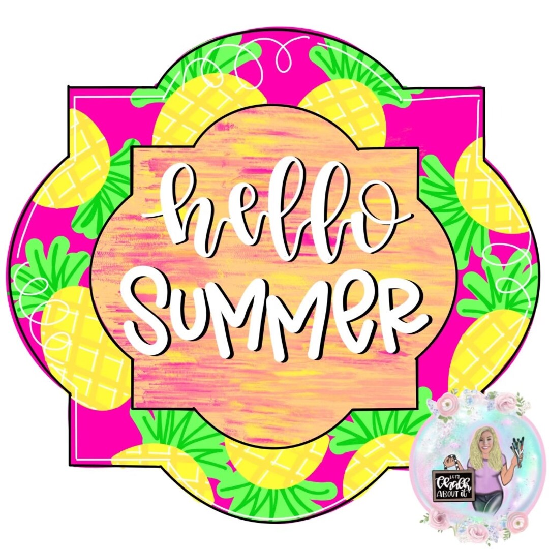 TEMPLATE - Summer Door Hanger Template, Pineapple Door Hanger Template ...
