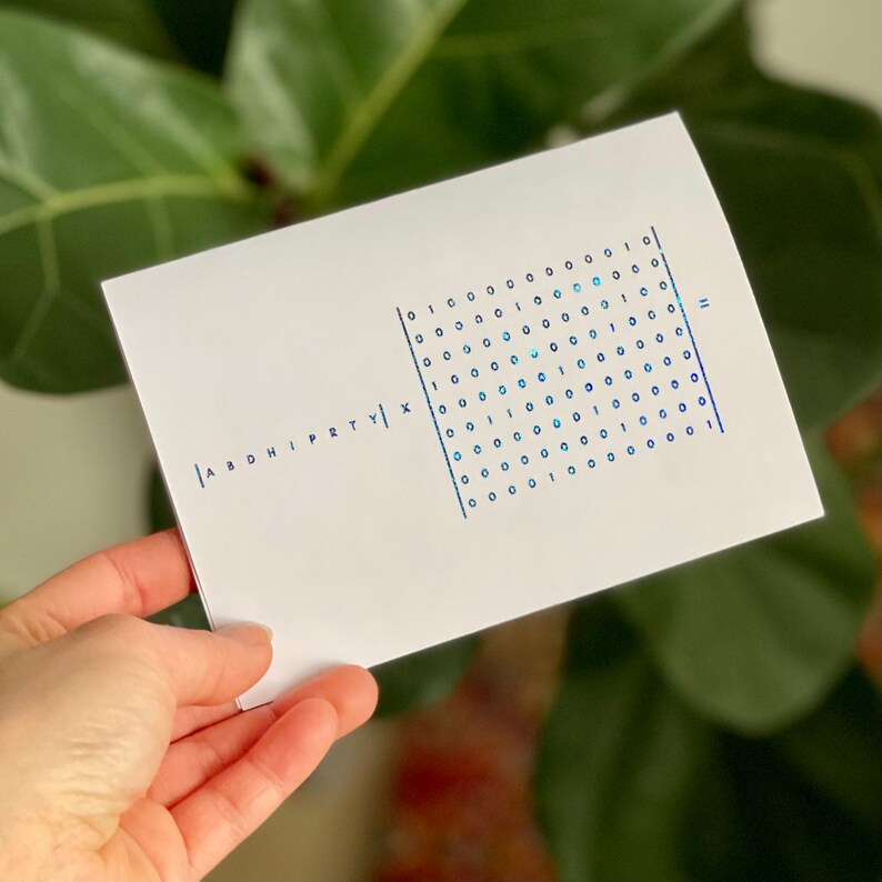 Matrix Algebra Birthday Card: Math Statistics Pun - Foiled Card - Etsy