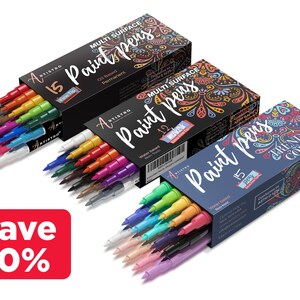 42 Paint Pens 15 Acrylic Markers Special Colors 12 Acrylic Extra-fine ...