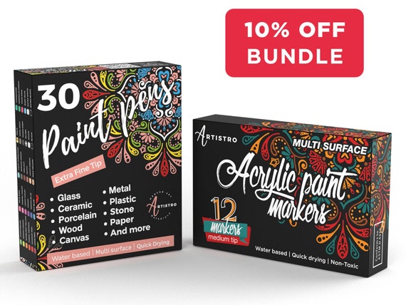 42 Markers for Art 30 Acrylic Extra Fine Tip Paint Pens 12 | Etsy