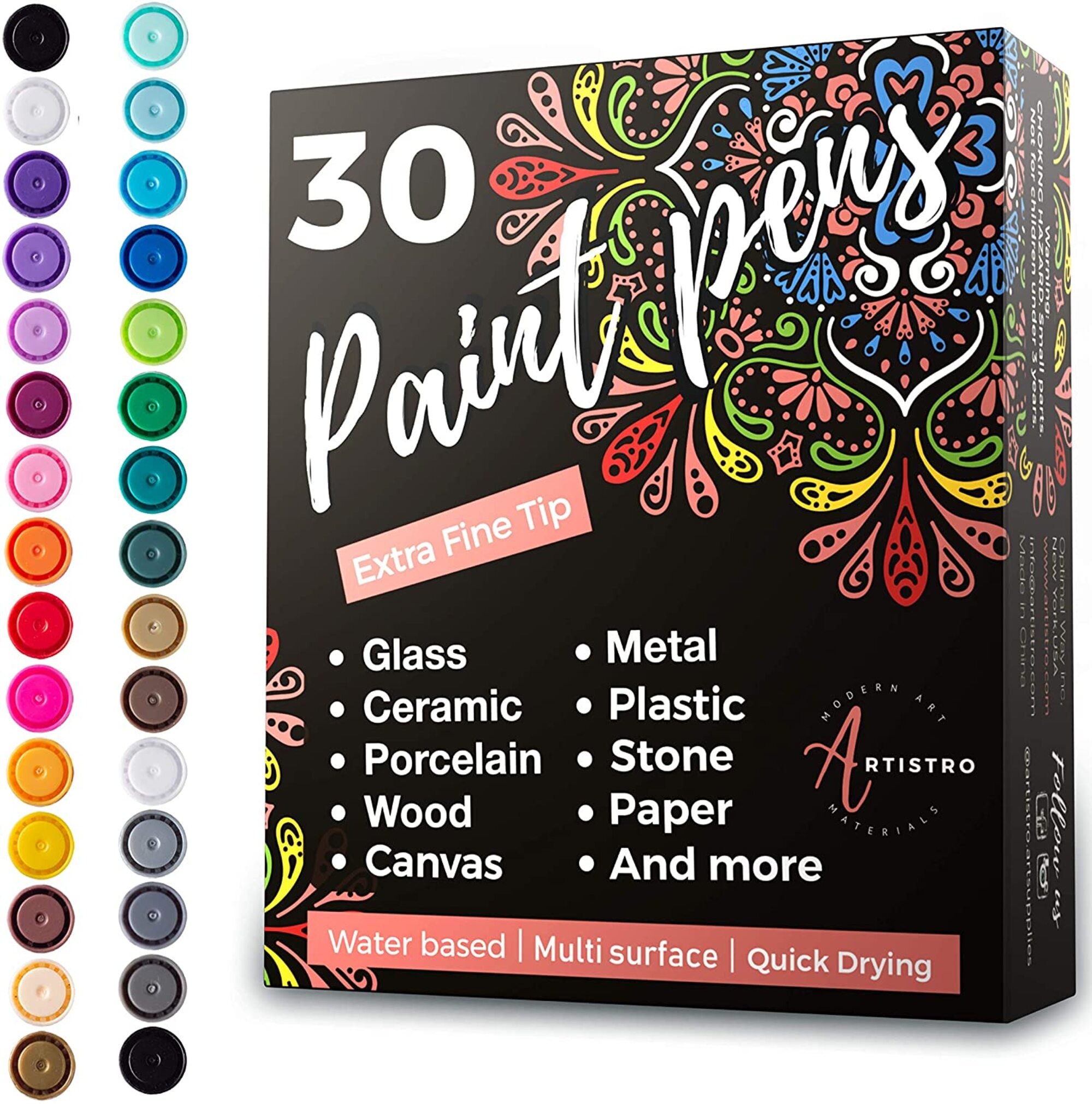 42 Markers for Art 30 Acrylic Extra Fine Tip Paint Pens 12 - Etsy