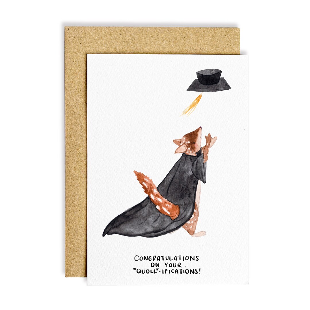 Spotted Quoll Graduation Card: Australian Animal Greeting Card - Etsy