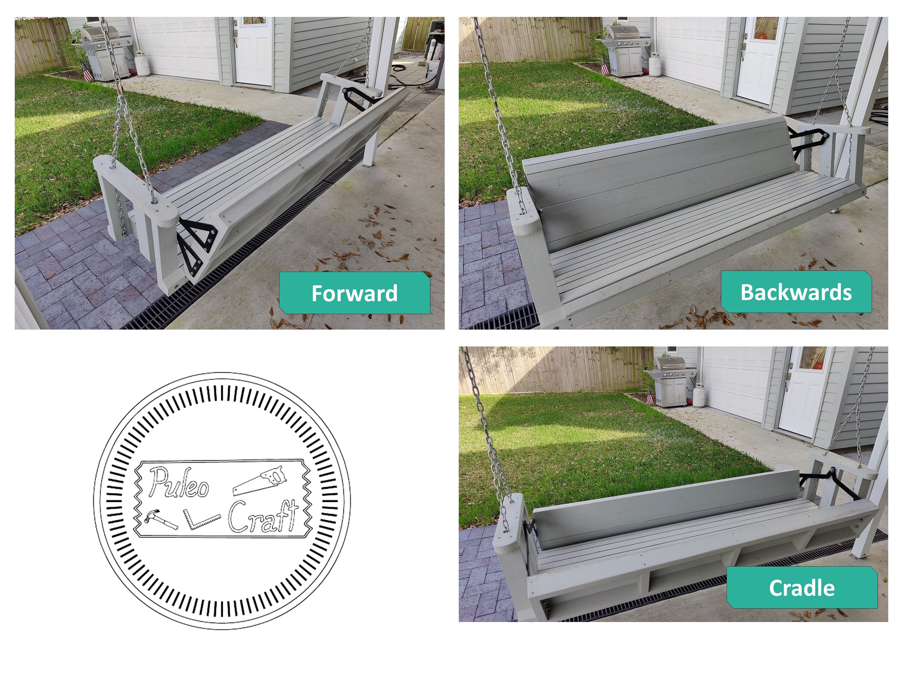 Reversible back porch swing store