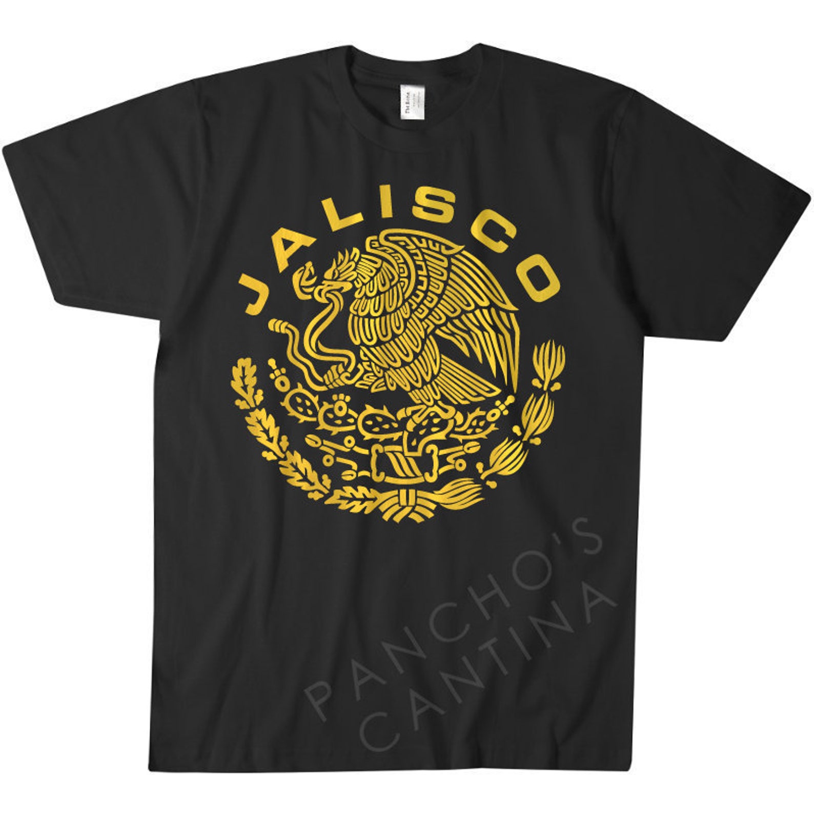 Jalisco Mexico T-shirt Black | White | Mexican Golden Eagle S M L XL ...