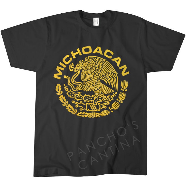 Michoacan Mexico T-shirt Black | White | Mexican Golden Eagle S M L XL ...