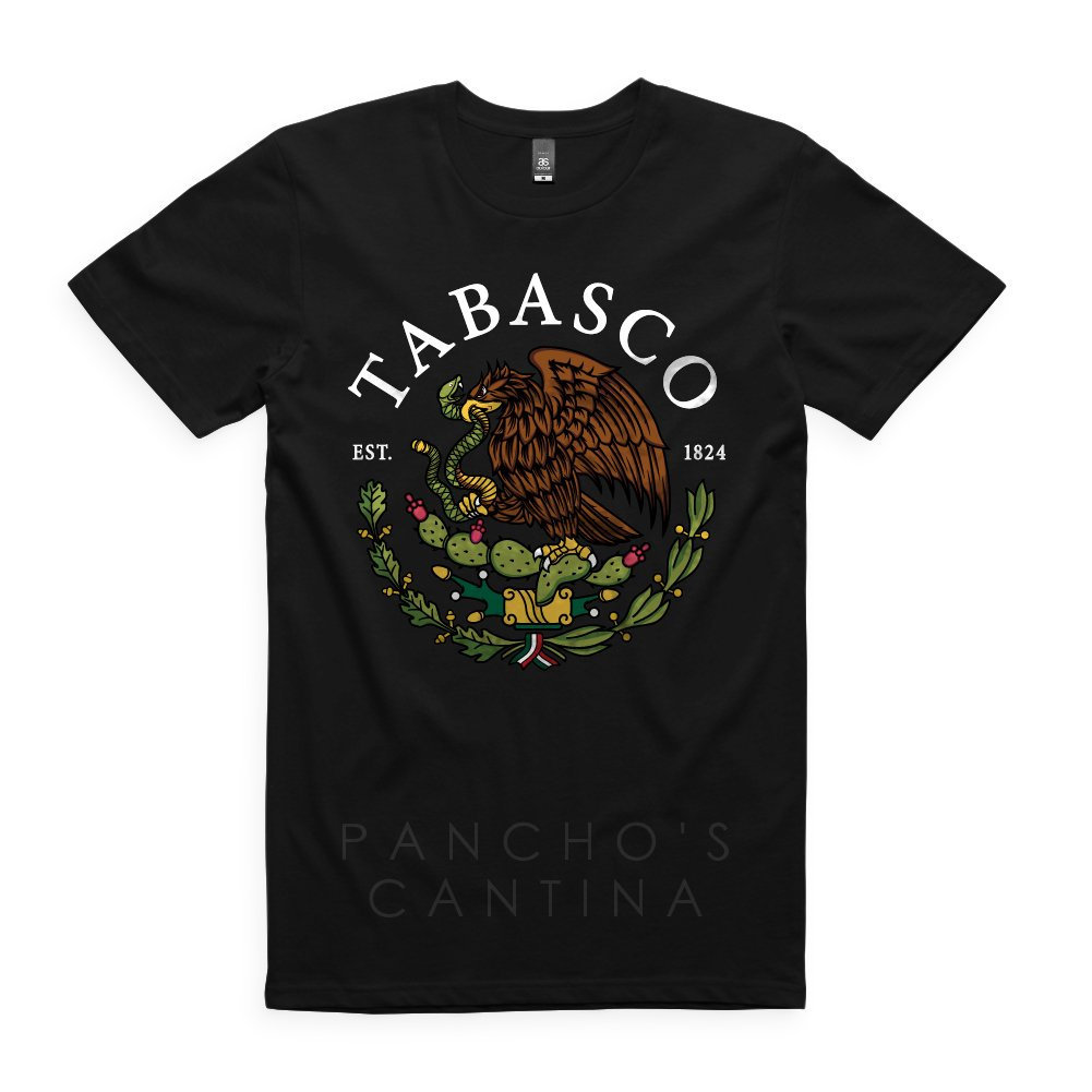 Tabasco T-Shirt Mexican State Tee Black Color Mexico Shirt S M L XL 2XL ...