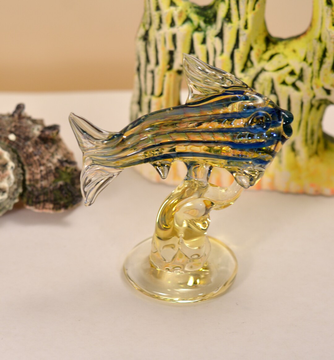 Hand Blown Glass Fish Sculpture - Etsy