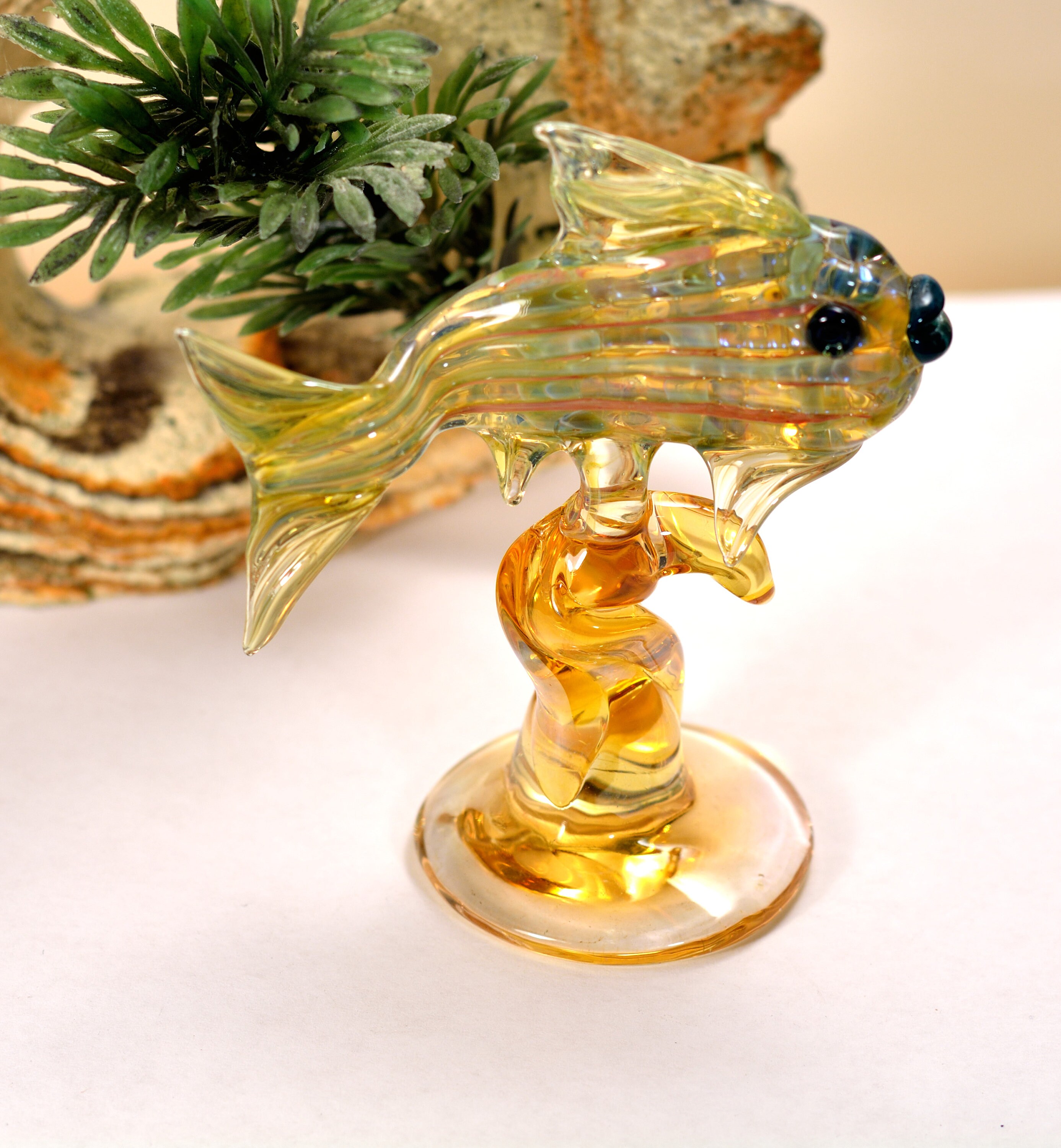 Hand Blown Glass Fish Sculpture - Etsy