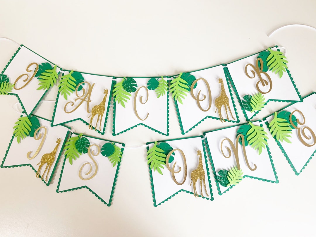 Jungle Themed Birthday Banner Wild One Two Wild Custom - Etsy