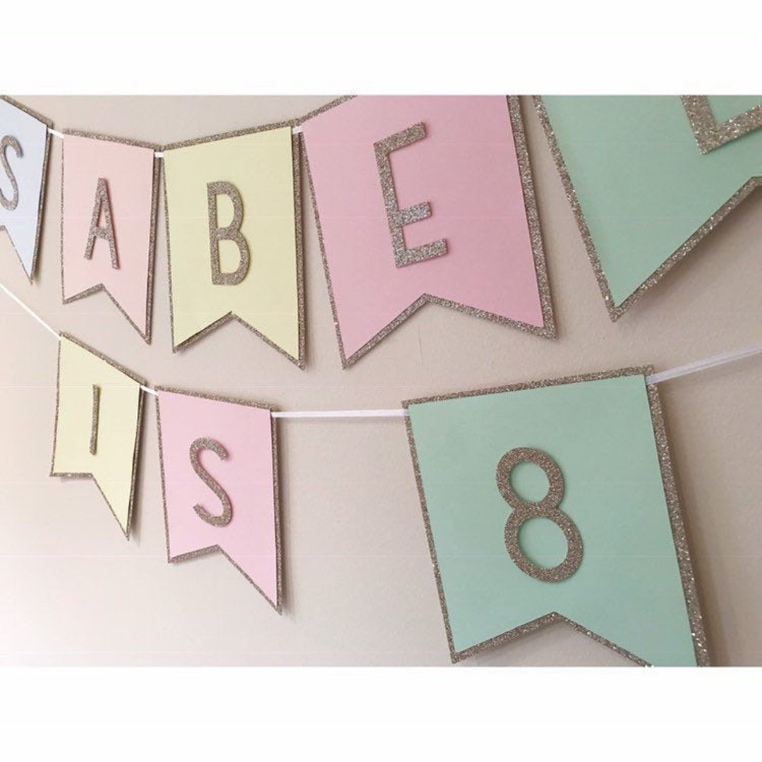 Layered Personalised Banner, Personalised Bunting, Party Banner ...