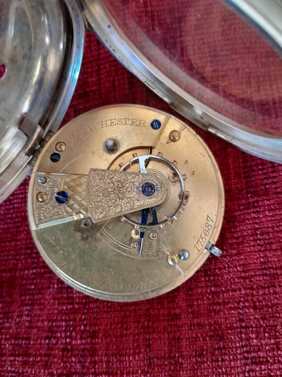 Vintage/Antique Open Face Pocket Watch - Silver c1893… - Gem