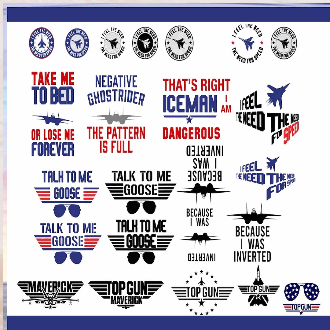 Top-gun PNG and SVG Files Ready to Use for Cricut and Canva Instant ...