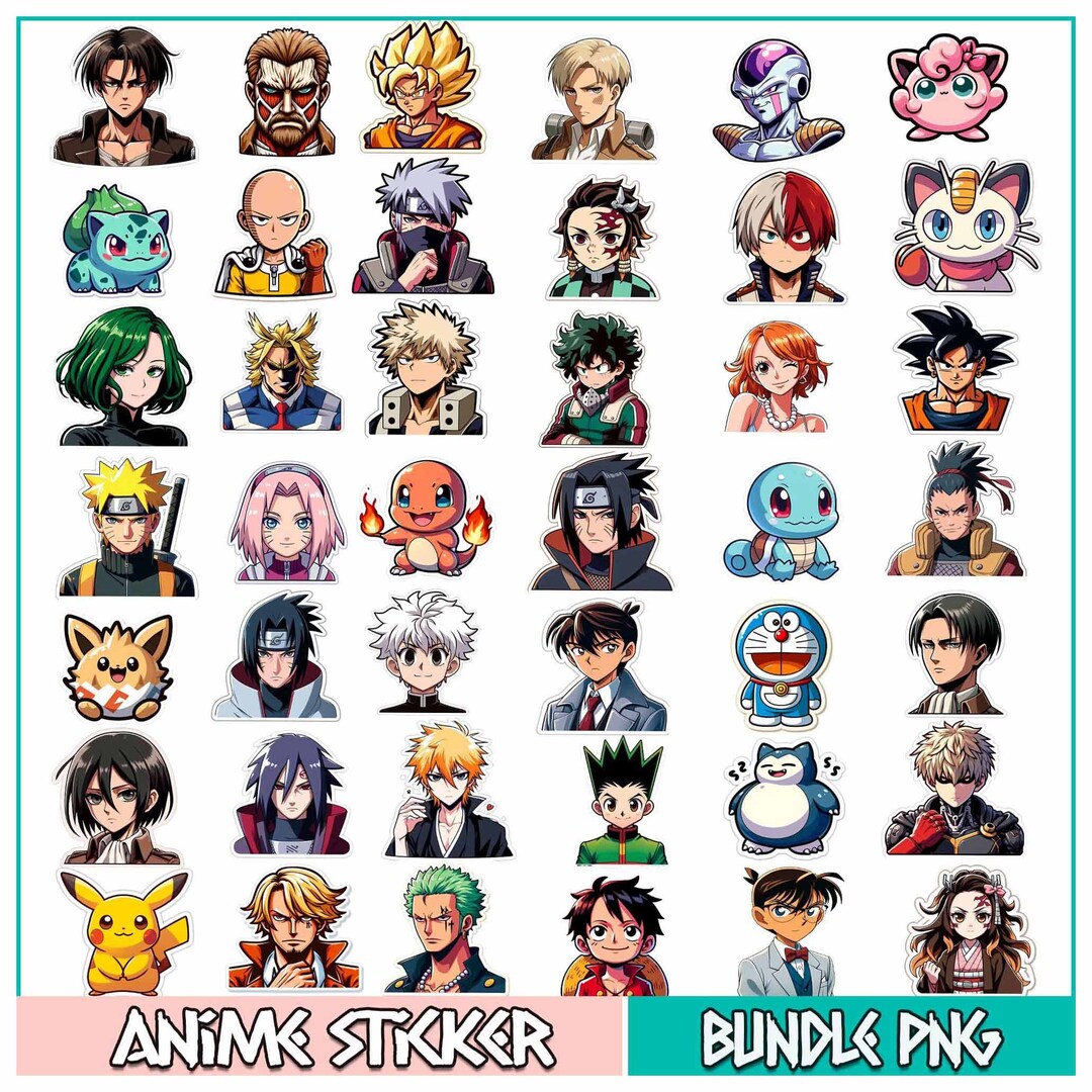 Anime Sticker PNG Pack, Anime Sticker Set, Anime PNG, Anime SVG ...