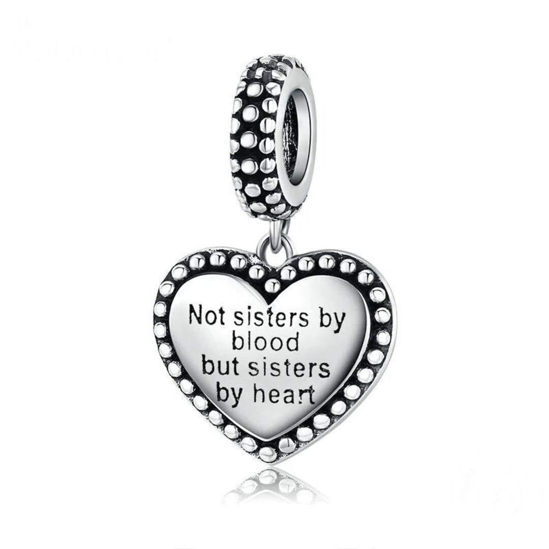Sterling Silver Best Friend Charm & Sister Charm, Heart Charm Fits ...