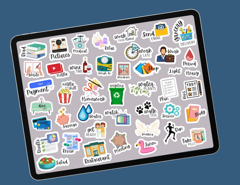 Everyday Life Digital Planner Stickers: 150+ Pre-cropped PNG Stickers ...