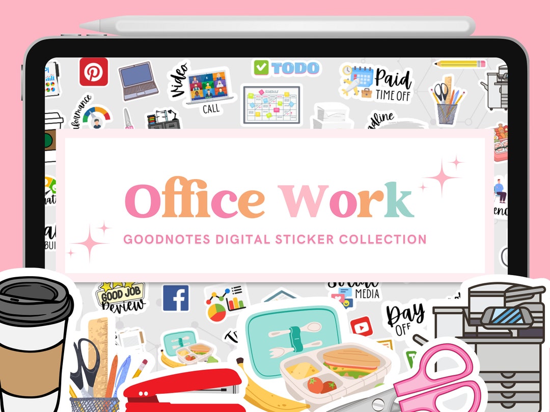 Office Work Stickers Goodnotes Collection: 60+ PNG Stickers - Etsy