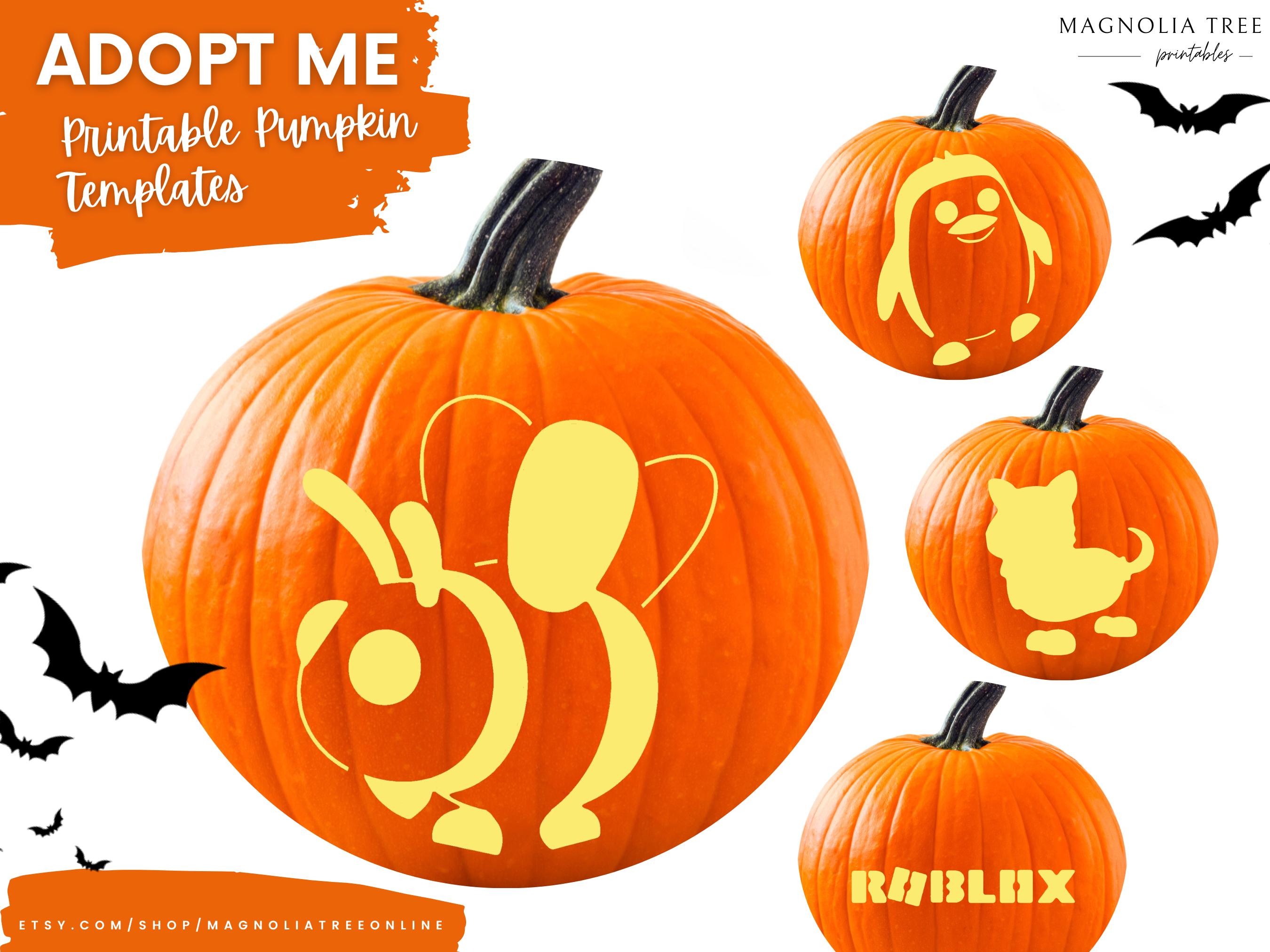 Adopt Me Pumpkin Carving Stencils: Printable Jack-o-lantern Patterns ...