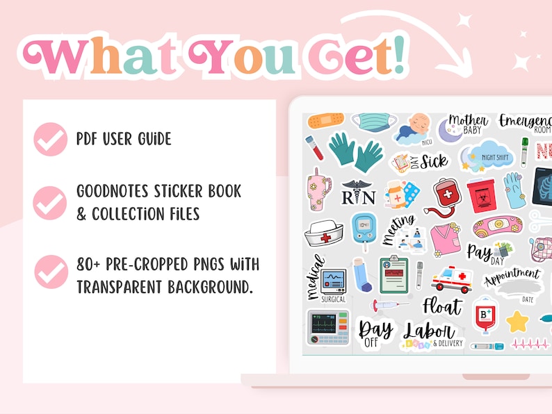 Medical Goodnotes Stickers: Hospital Nurse Planner Clipart (digital ...
