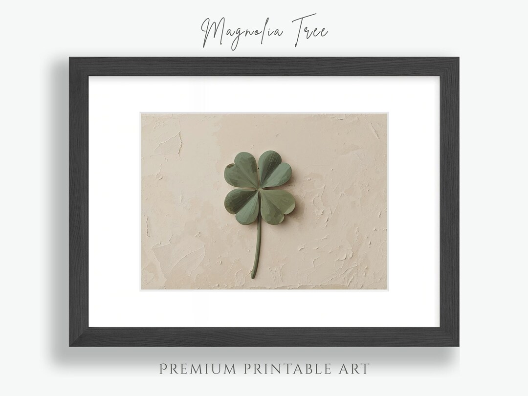 Printable Wall Art Digital Download Four Leaf Clover Wall Decor for ...
