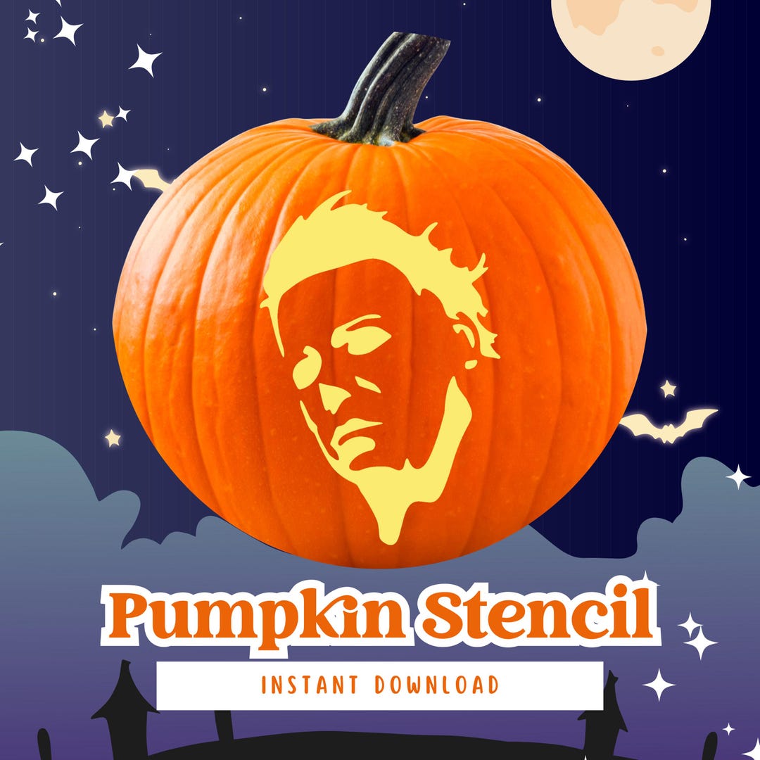 Pumpkin Carving Stencil: Printable Pumpkin Stencil, Jack O' Lantern ...