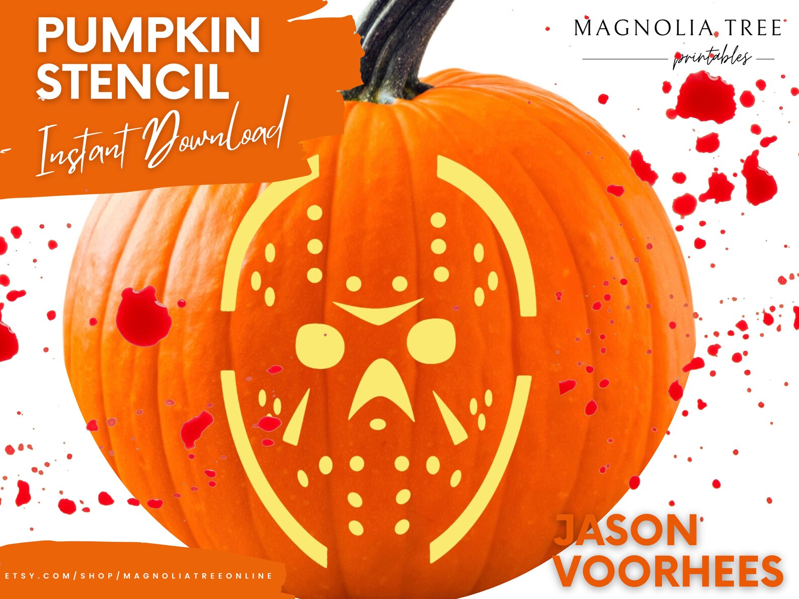 Iconic Jason Voorhees Friday the 13th Horror Movie Printable Pumpkin ...