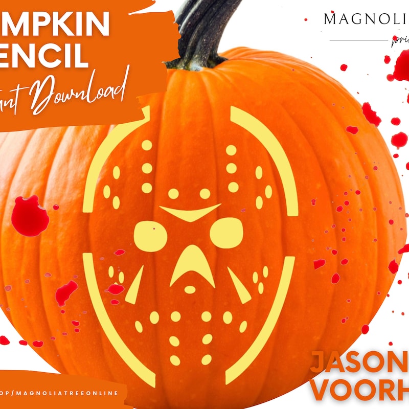 Jason Voorhees Pumpkin Stencil - Etsy